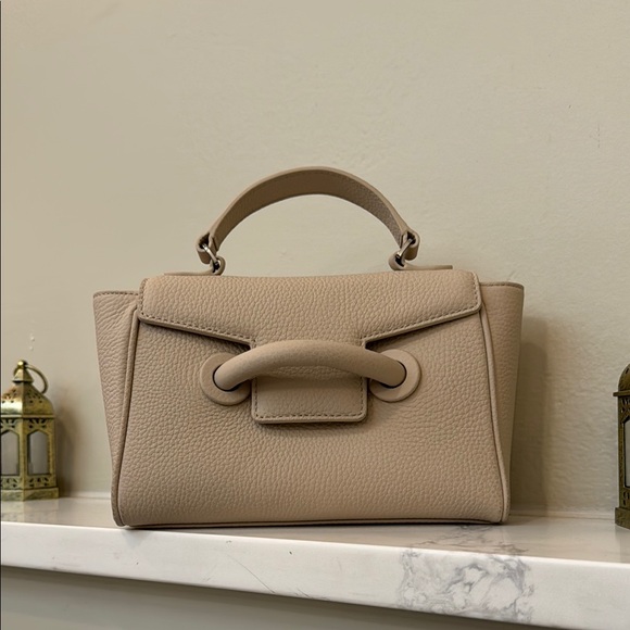 Bags | New Tan Satchel With Structured Design And Front Flap | Poshmark